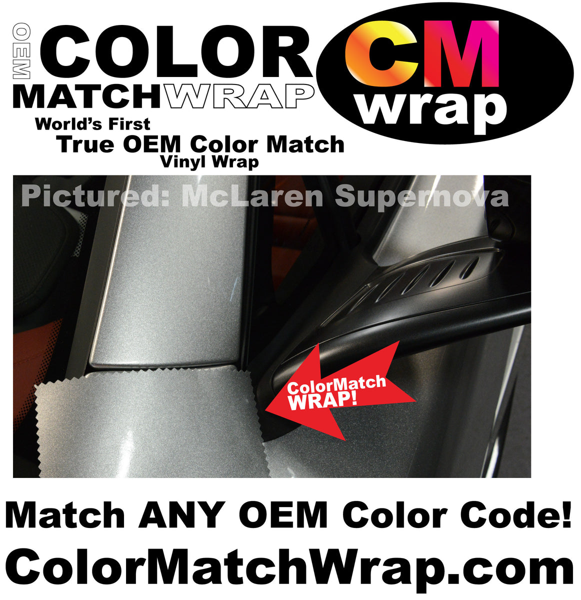 Paint Match Wrap: Color Match Wrap, McLaren Supernova Silver Front Gla ...
